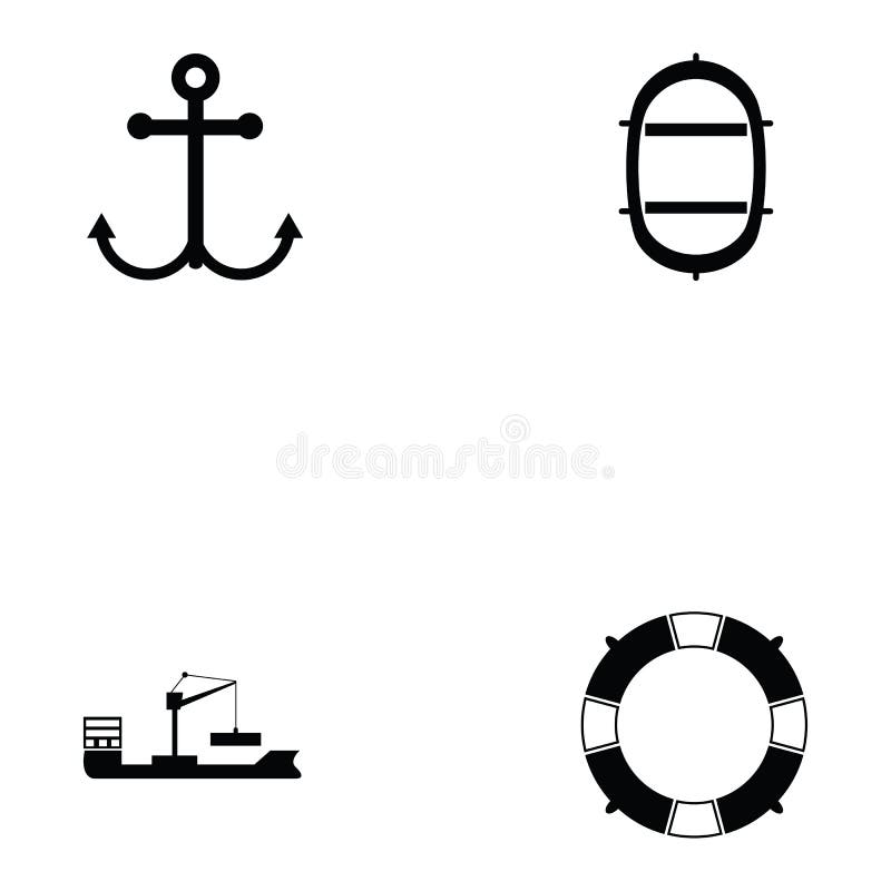 Harbor icon set stock vector. Illustration of port, marine - 120565953