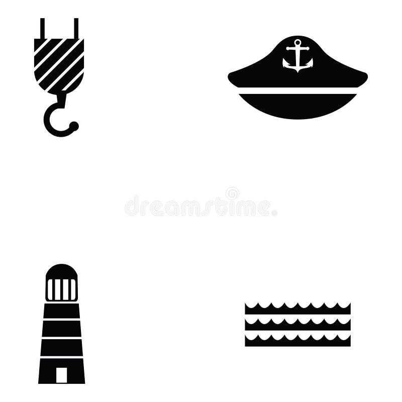 Harbor icon set stock vector. Illustration of sonar - 120565909
