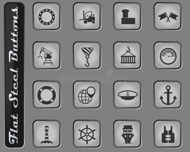 Harbor icon set stock vector. Illustration of hook, planet - 132257383