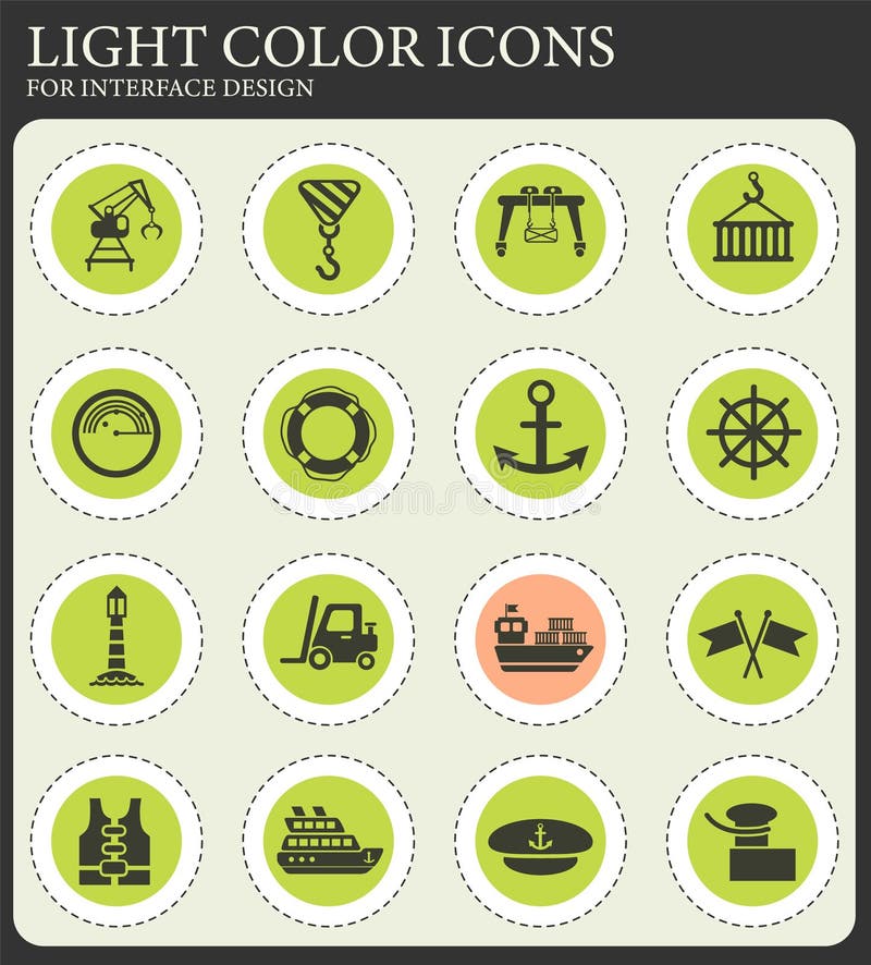 Harbor icon set stock vector. Illustration of harbor - 154506028