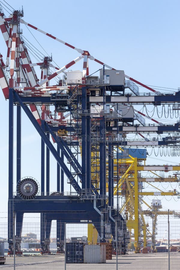 Harbor Infrastructure with Cranes and Containers Stock Photo - Image of ...