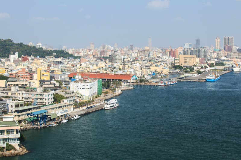 Kaohsiung Harbor Ferry To Chijin Editorial Stock Image - Image of flag ...