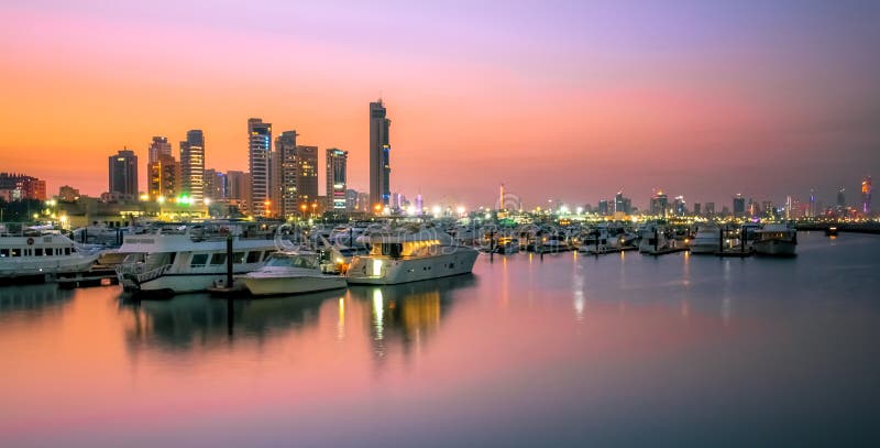 Harbor Sunset in Kuwait editorial photo. Image of ocean - 99340531