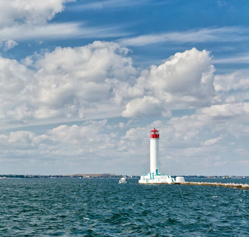Lighthouse stock photo. Image of harbor, boat, illumination - 7713976