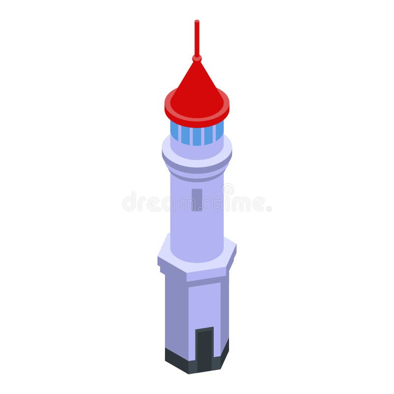 Harbor Lighthouse Icon, Isometric Style Stock Vector - Illustration of ...