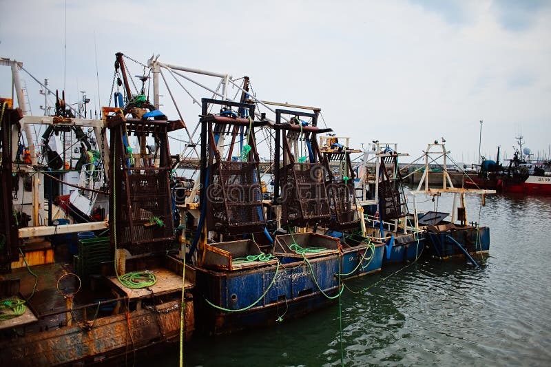 Old Fishing Boats in the Port of Howth, Dublin, Ireland. Stock Photo ...