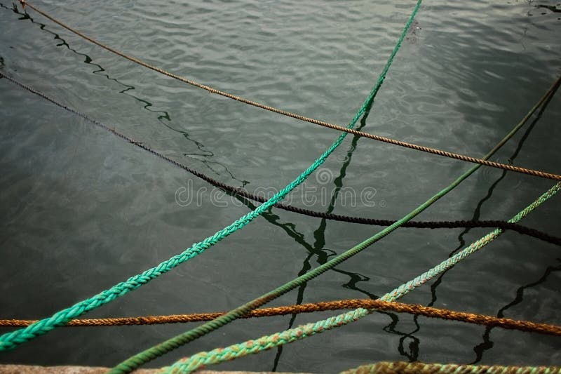 Hawser in Harbor and Marina in Cloudy Day in Howth, Dublin, Ireland ...