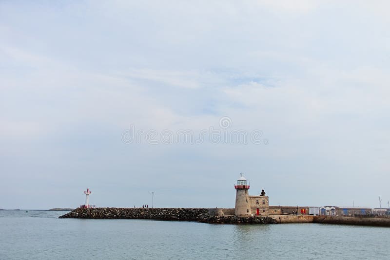 Howth Lighthouse. Harbor and Marina in Cloudy Day in Howth, Dublin ...
