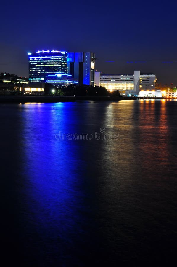 Harbor at night stock photo. Image of ripple, architecture - 7321808