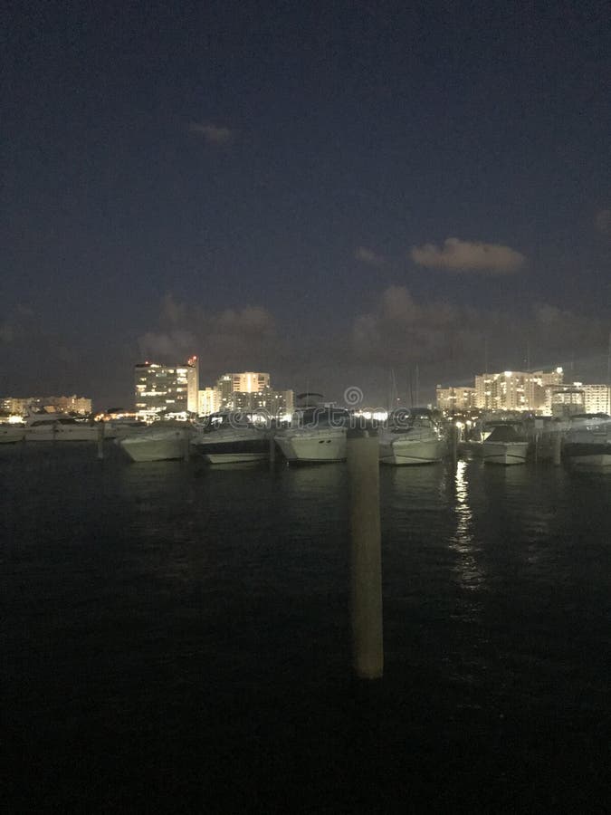 Harbor at night stock photo. Image of miami, night, boats - 115012484
