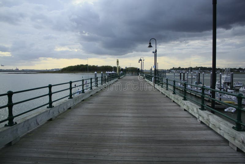 Harbor Pier stock image. Image of boston, harbor, clouds - 60737375