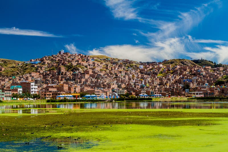 Harbor in Puno editorial photography. Image of boat - 131726627