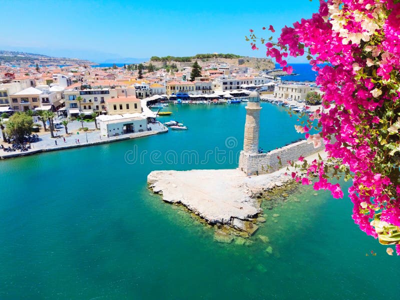 Harbor of Rethymno, Crete, Greece Stock Photo - Image of travel ...