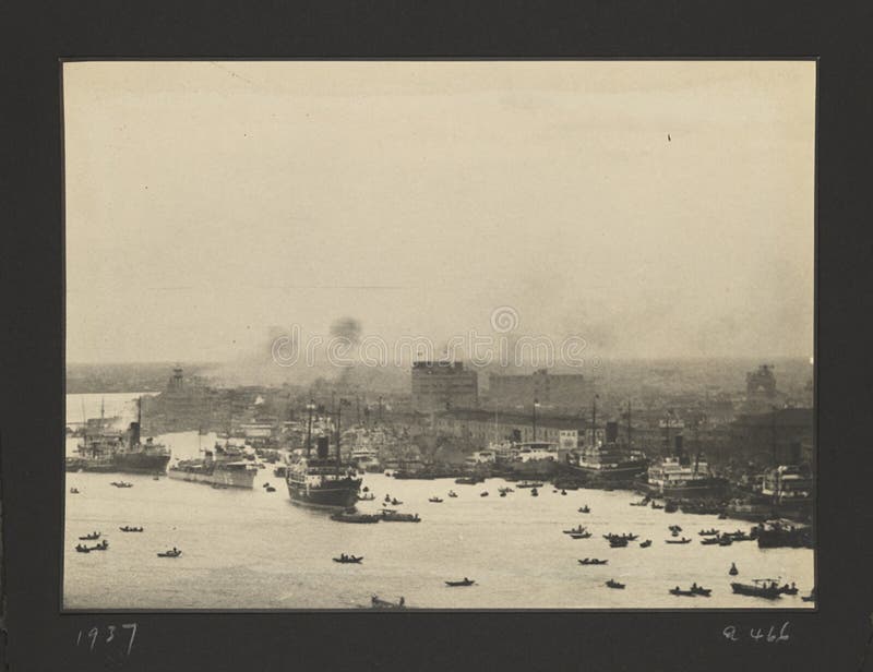 [Harbor Of Shanghai With Warship And Freighters] Picture. Image: 222459567