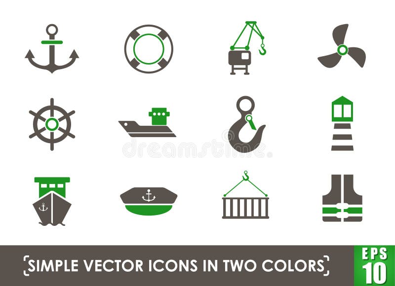 Harbor simple vector icons stock vector. Illustration of river - 234568175