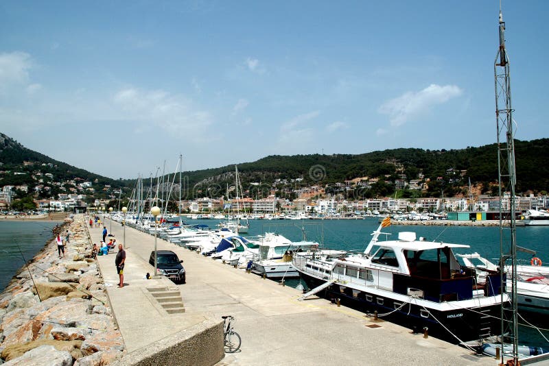 Harbor in Spain stock photo. Image of people, walking - 1996640