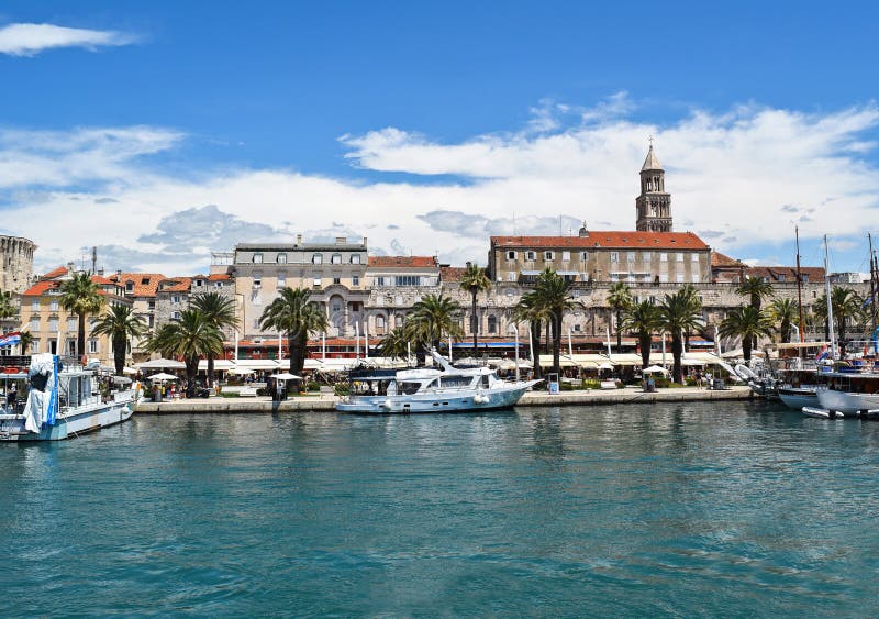 Harbor in Split City, Croatia Stock Image - Image of european, yacht ...