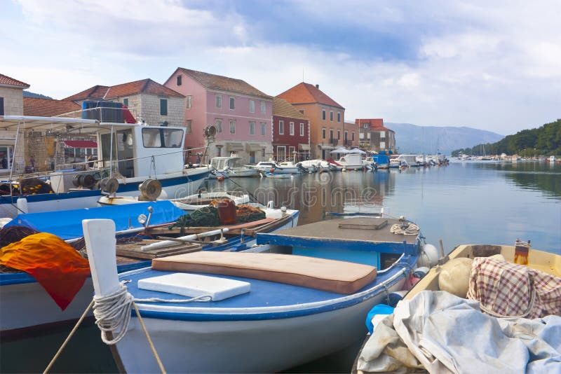 Harbor in Stari Grad stock photo. Image of holiday, haven - 34307200
