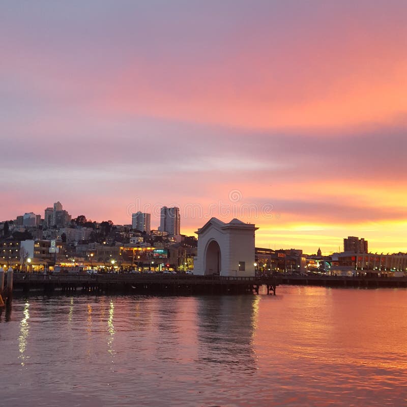 Harbor sunset stock photo. Image of sunset, francisco - 71740494