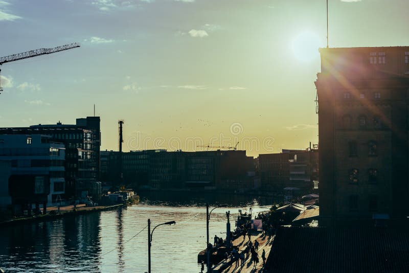 Harbor Sunset stock image. Image of urban, view, dusk - 90797751