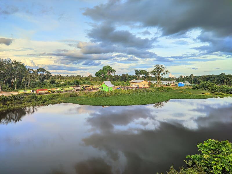 A Harbor Terminal that is Still Very Natural among the Trees Stock ...