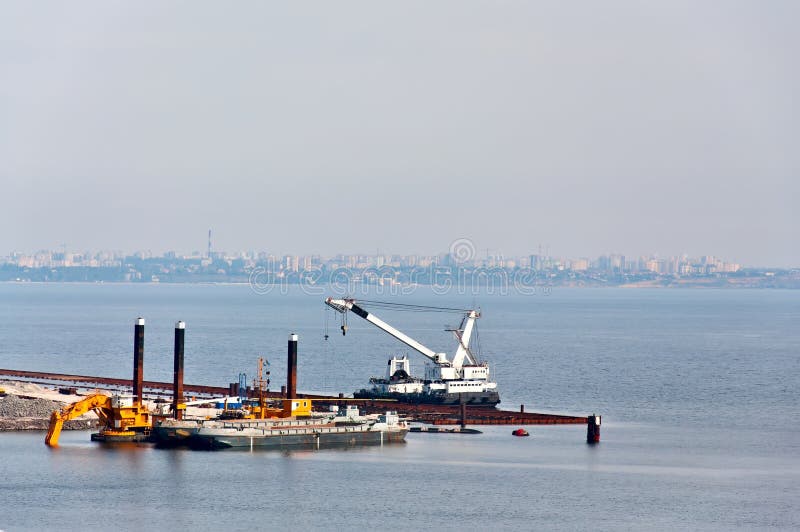 Harbor under Construction stock photo. Image of import - 26935702