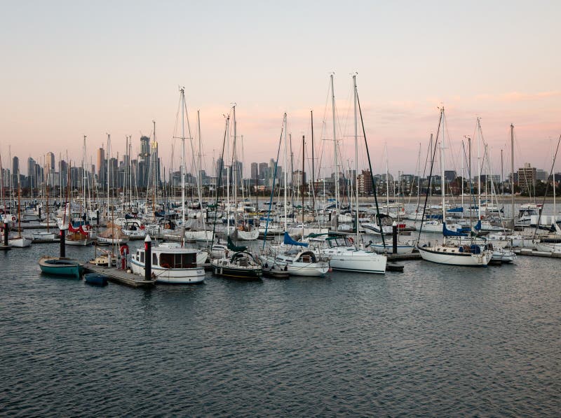Harbor with Various Boats in Australia Stock Photo - Image of boats ...