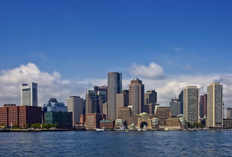 Boston skyline stock image. Image of city, ferry, harbor - 1088607