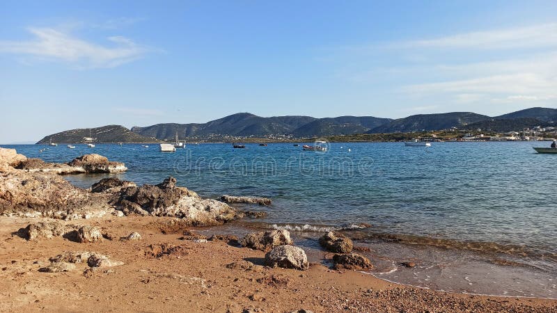 Harbor View in Porto Rafti of Greece Stock Image - Image of skies, view ...