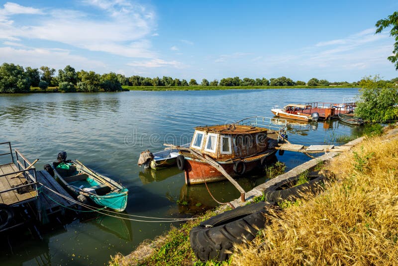 The Harbor of the Village Mila 23 in the Danube Delta in Romania Stock ...