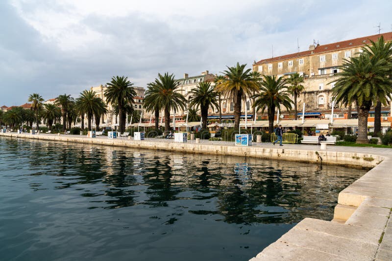 Harbor and Waterfront in Downtown Split Editorial Stock Image - Image ...