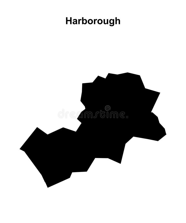 Harborough outline map stock vector. Illustration of region - 371644179