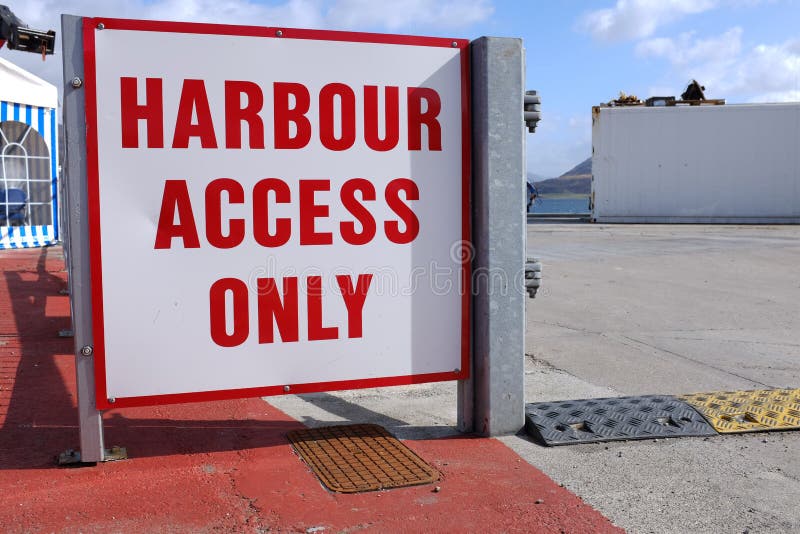Harbour access sign. stock photo. Image of dock, concrete - 30845246