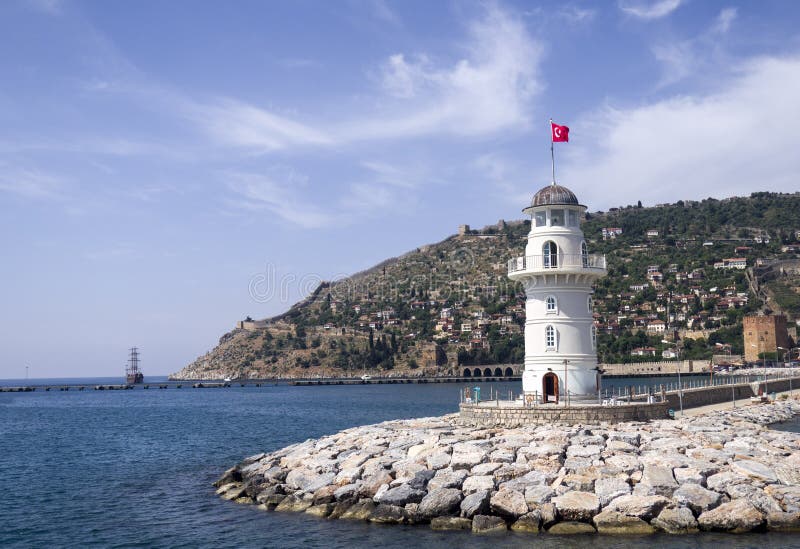 Harbour on Alanya the Turkish Riviera Stock Photo - Image of fortress ...
