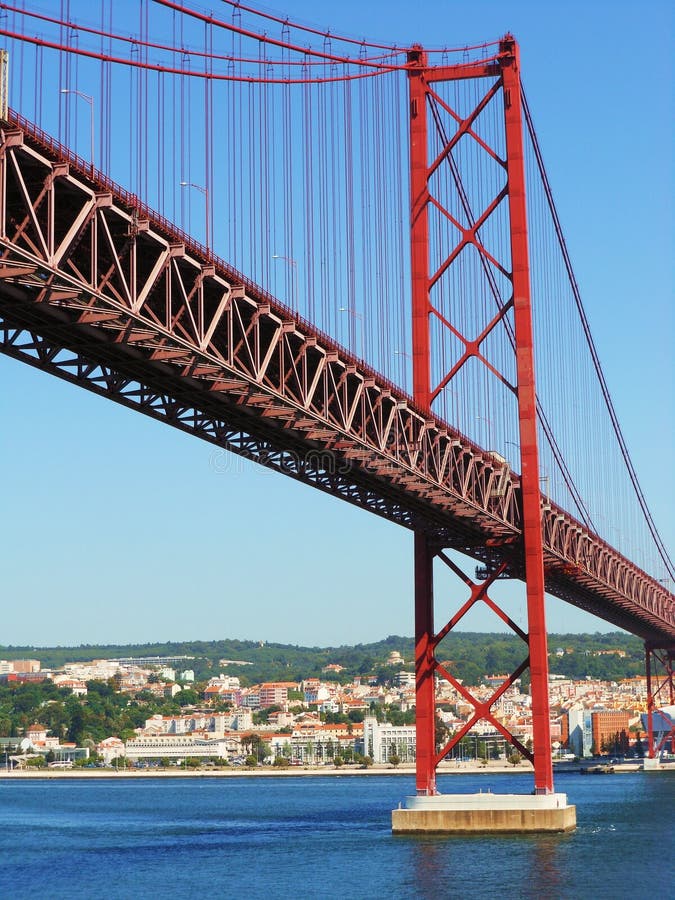 Harbour Bridge in Lisbon, Portugal Editorial Stock Image - Image of ...