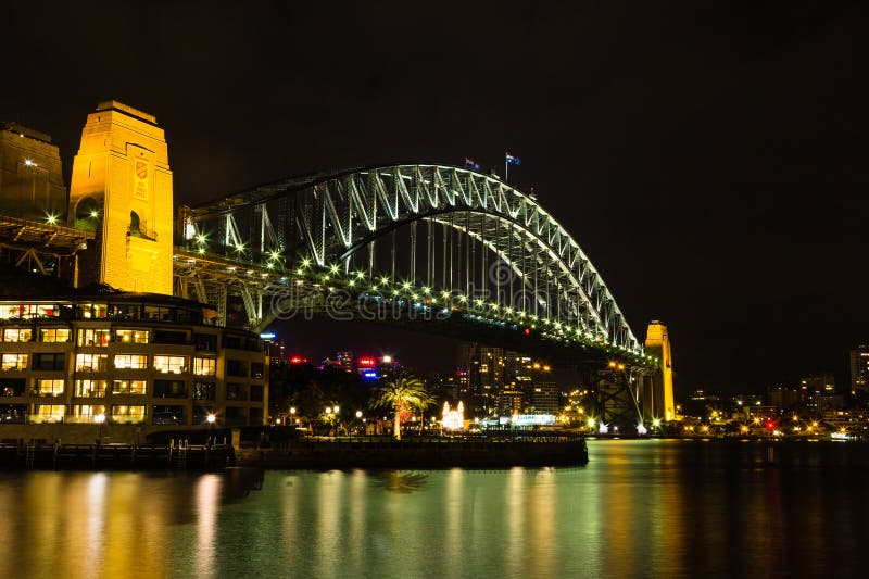 Harbour Bridge Lit Up at Night in Sydney, Australia Editorial Image ...
