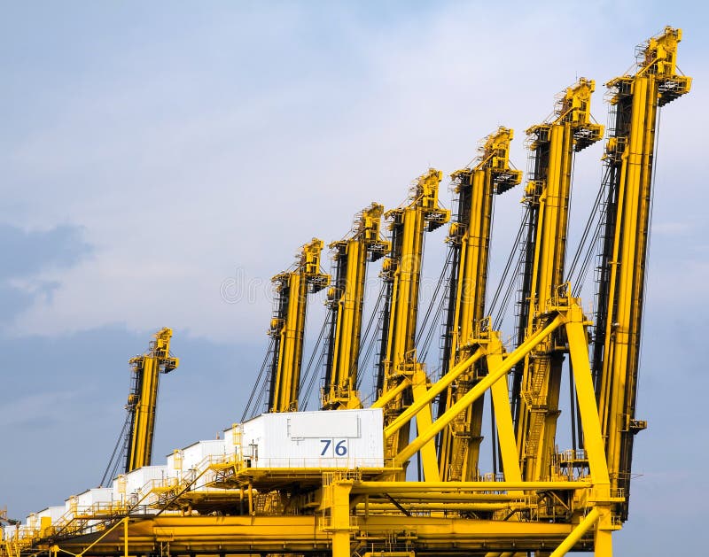 Harbour Container Cranes stock image. Image of depot - 19978689