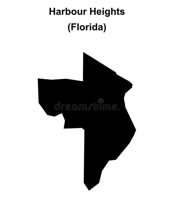 Harbour Heights Outline Map Stock Vector - Illustration of florida ...