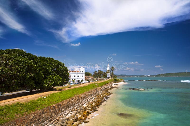 Harbour and Lighthouse in Galle, Sri Lanka Stock Image - Image of lanka ...