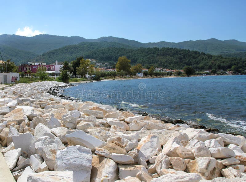 Harbour Limenas, Thassos, Greece Editorial Stock Image - Image of ...