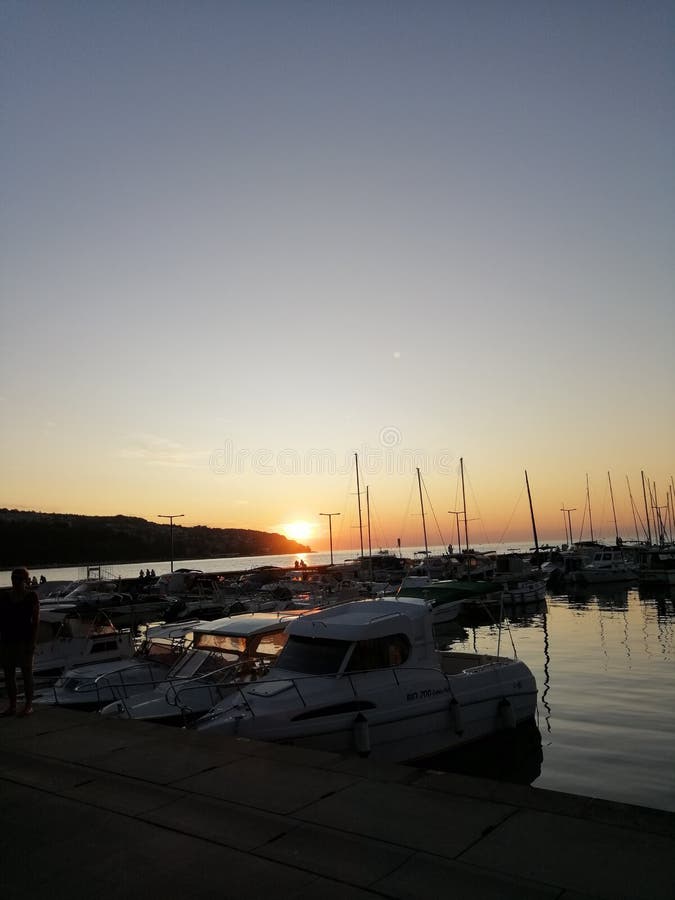 Harbour in the sunset editorial image. Image of boats - 158788185