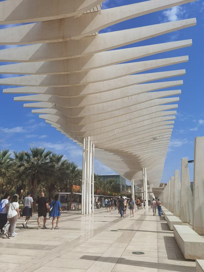 Harbour Walk in Malaga - Spain Editorial Stock Photo - Image of beach ...