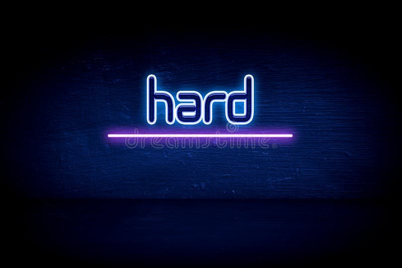 Hard - Blue Neon Announcement Signboard Stock Photo - Image of blue ...