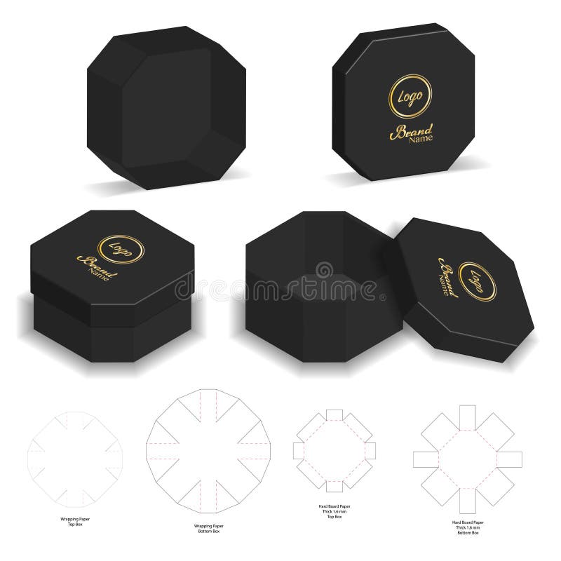 Hard Board Paper Rigid Box 3d Mockup with Dielinehard Board Paper Rigid ...