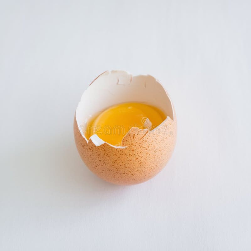 Hard-boiled Egg with a White Speckled Shell on a White Background Stock ...