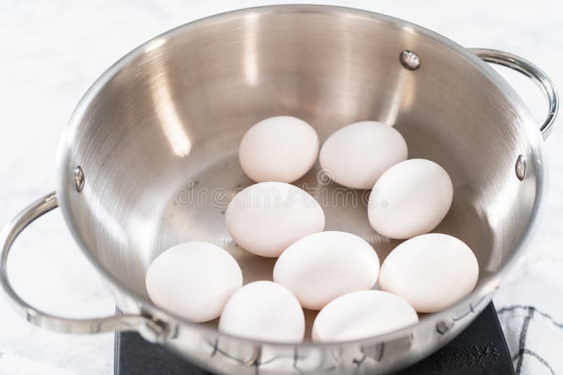 Hard boiled eggs stock photo. Image of boiled, preparing - 268240642