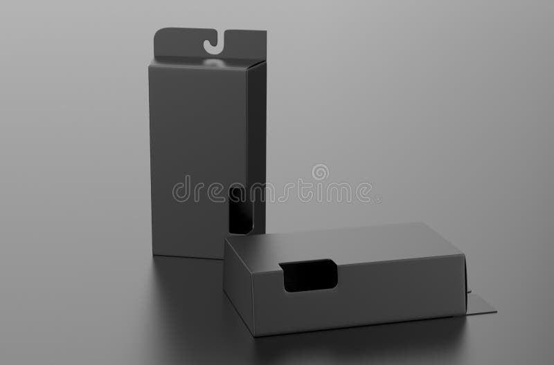 Hard Box with Window Set Mock-up Stock Illustration - Illustration of ...