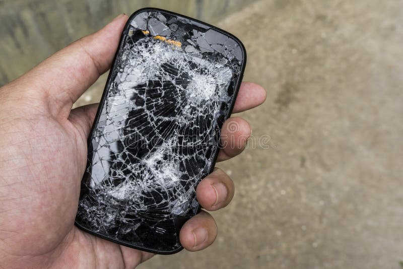Hard broken smartphone stock photo. Image of connection - 58731074