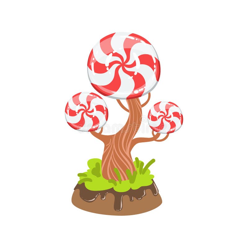 Hard Candy with Classic Swirl Pattern Tree Fantasy Candy Land Sweet ...