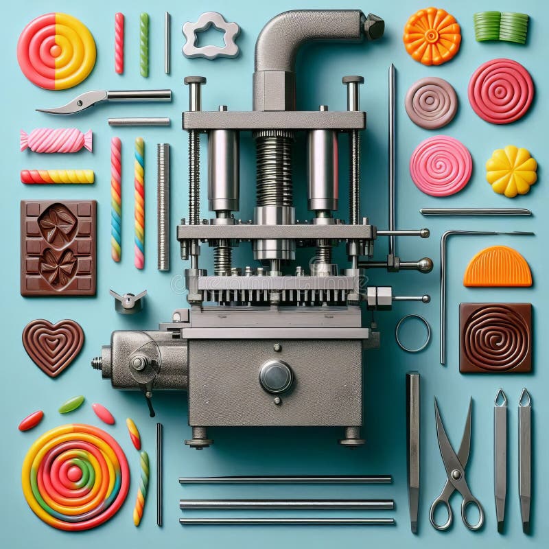 Hard Candy Die Forming Machine Presses Hard Candy Rope into Var Stock ...